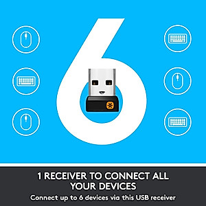 Logitech M705 Wireless Marathon Mouse for PC - Long 3 Year Battery Life, Ergonomic Shape with Hyper-Fast Scrolling and USB Unifying Receiver for Computer and Laptop - Black (Renewed)