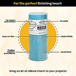 Expo International Decorative Matte Tulle Spool of 6 Inch X 25 Yards | Turquoise