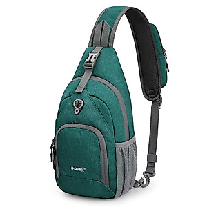 G4Free RFID Sling Bag Crossbody Sling Backpack Small Chest Shoulder Backpack Men Women Hiking Outdoor(Green)
