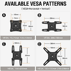 ELIVED Full Motion TV Monitor Wall Mount for Most 14-42 Inch LED LCD Flat Screen TVs & Monitors, Swivels Tilts Extension Rotation, Max VESA 200x200mm, up to 33 lbs.