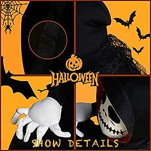 Ghost Dog Costume Halloween Pet Cat Ghost Saddle Costume, Adjustable Halloween Grim Reaper Rider Style Dog Carrying Costume, Ghost Rider Pet Costume for Small Medium Dogs Cats (Medium)
