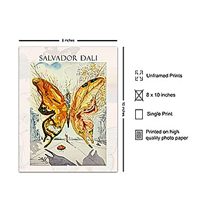 Salvador Dali Wall Art & Decor Print - Gallery Wall Art - Museum Poster - Modern Surrealism Wall Art - Contemporary Wall Art - Butterfly Picture - Living Room, Bedroom - Women, Men, Housewarming Gift