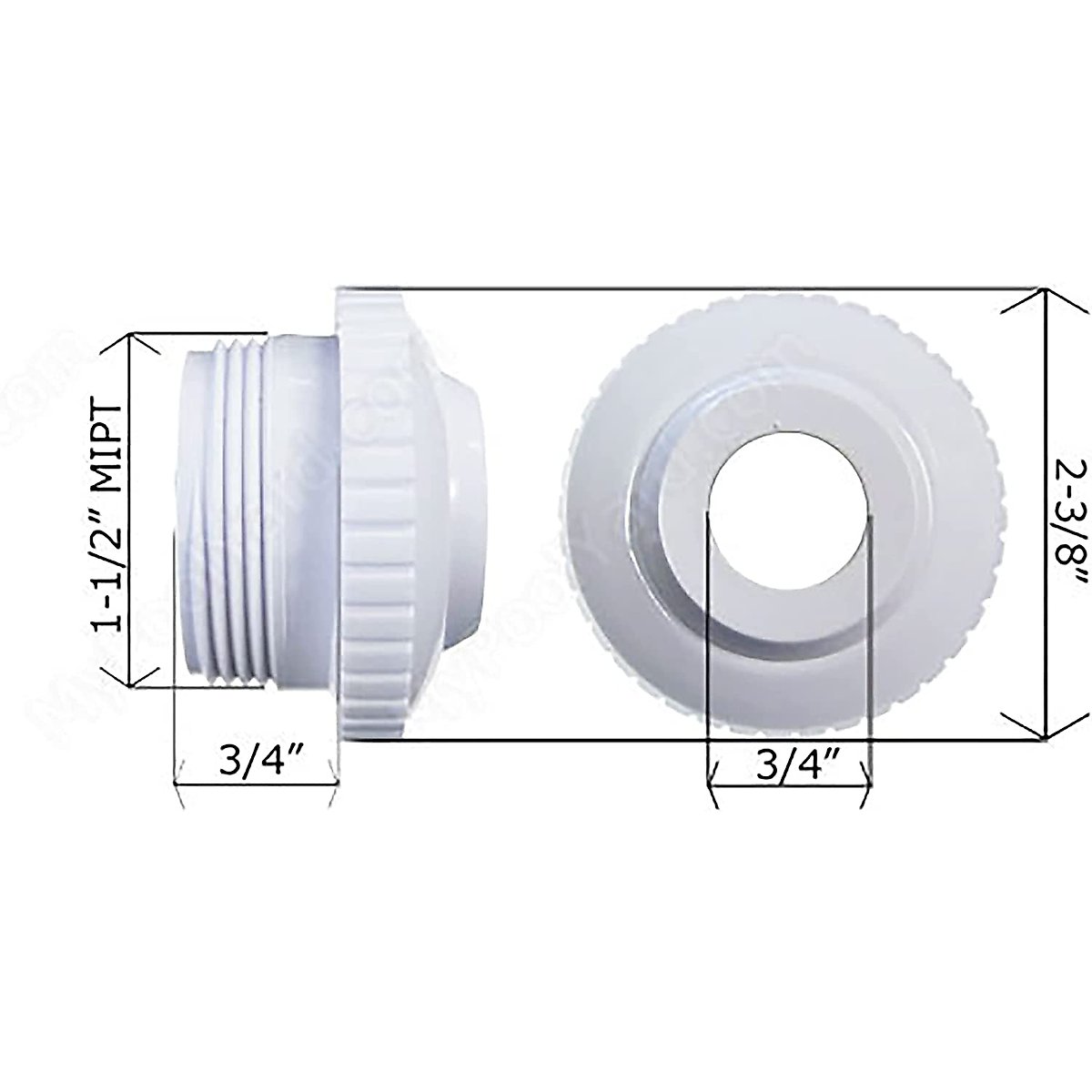 ATIE Pool Spa Directional Flow Hydrostream Return Jet Fitting SP1419D with Adjustable 3/4" Opening Rotating Eyeball for Hayward SP1419D (2 Pack)