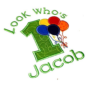 Fantasy Kids Designs First Birthday Boy Outfit Balloons Bodysuit Personalized with Baby Custom Name (Lime Green, 24 Months)