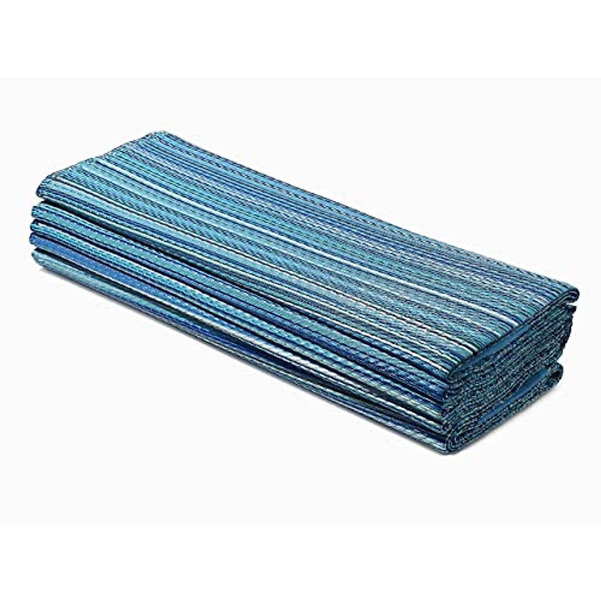 FH Home Outdoor Camping Rug - Waterproof, Fade Resistant, Reversible - Premium Recycled Plastic - Striped - Large Patio, Deck, Sunroom, RV - Havana - Turquoise - 9 x 12 ft Foldable
