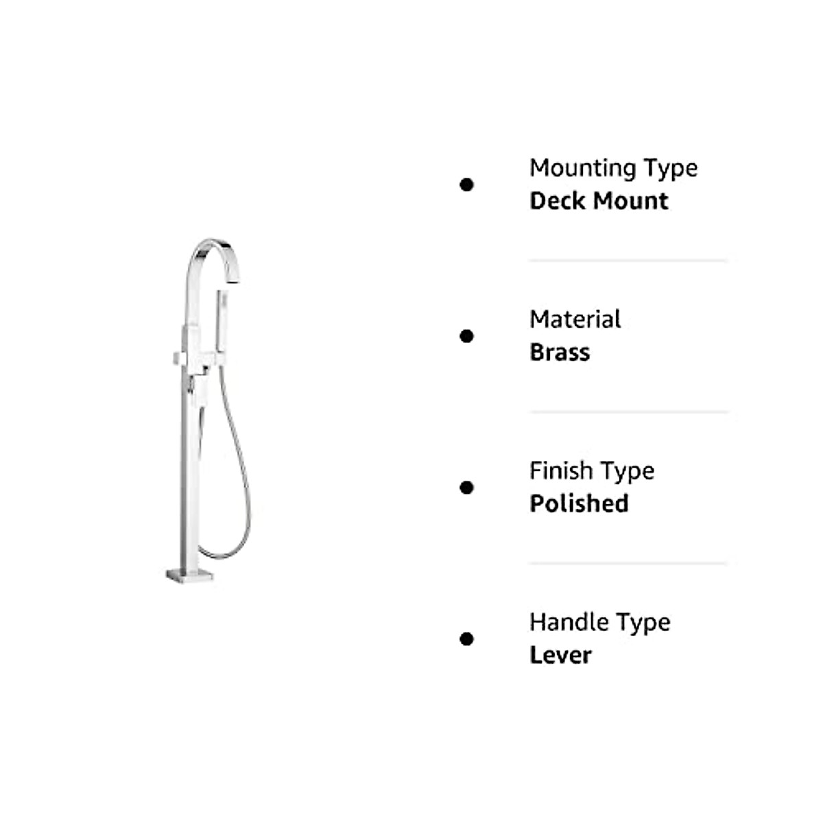 American Standard T184951.002 Contemporary Square Freestanding Tub Faucet for Flash Rough-in Valve, Polished Chrome