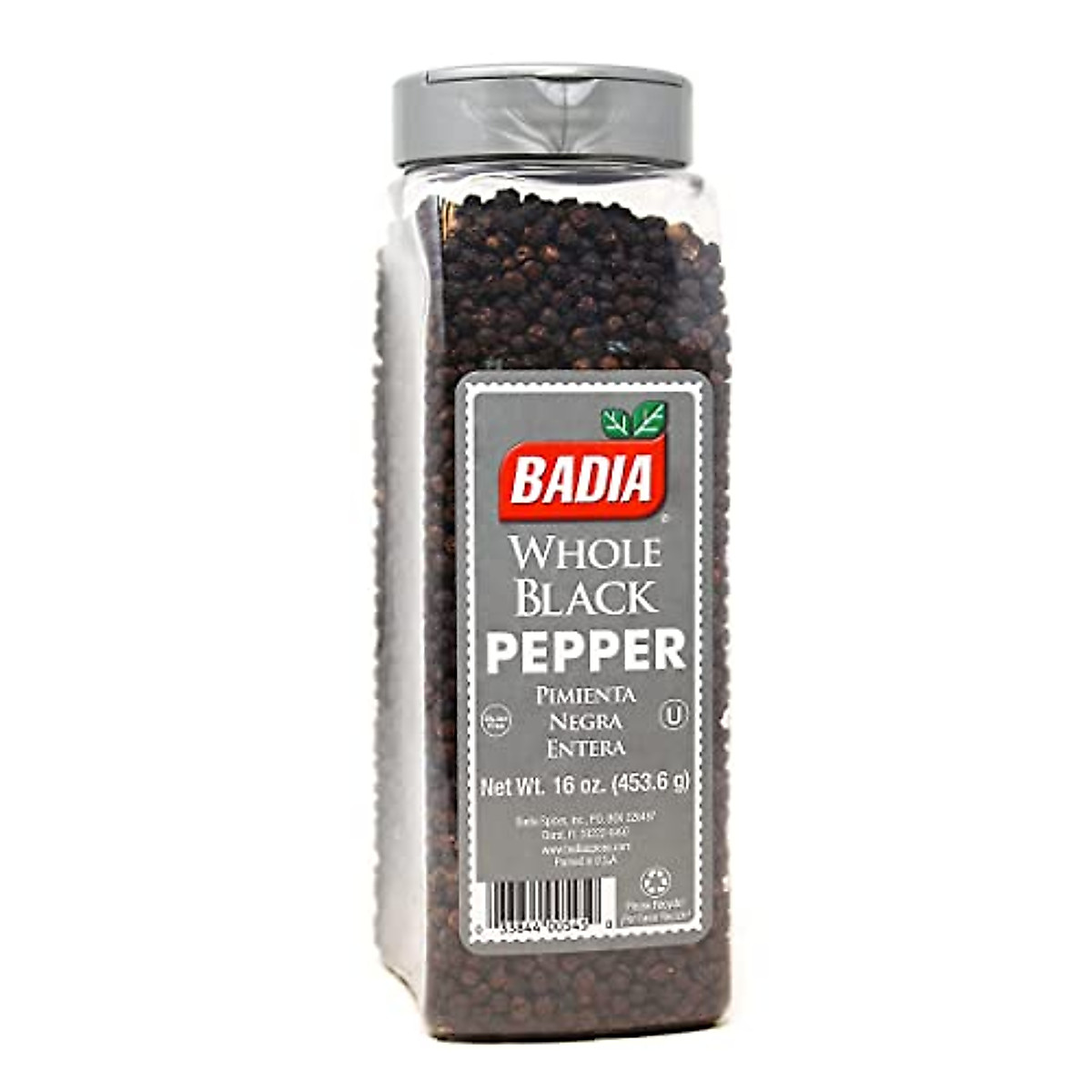 Badia Whole Black Pepper, 16 Ounce (Pack of 6)