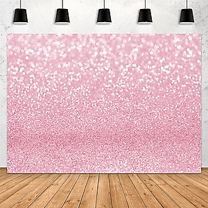 Aperturee 7x5ft Pink Bokeh Backdrop Abstract Glitter Abstract Sparkle Spot Photography Background Baby Shower Birthday Newborn Wedding Portrait Photo Studio Booth Props Party Decoration Banner