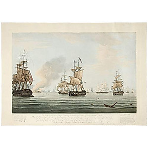 To the Right Honorable Charles Yorke, First Lord of the Admiralty, &c. &c. Plate 2nd. Representing the British Line after Wearing to renew the Action, Starboard division of the Enemy passing under the Amphion's Stern and raking her Larboard division hawli