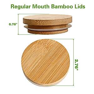 Wooden Mason Jar Lids, 8 Pcs Bamboo Wooden Storage Lids Regular Mouth, ECO Reusable Ball Wooden Lids For Mason Jars