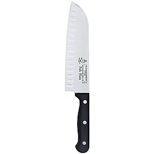 Messermeister Handcrafted Park Plaza Kullenschliff Santoku Knife, Black, 7-Inch