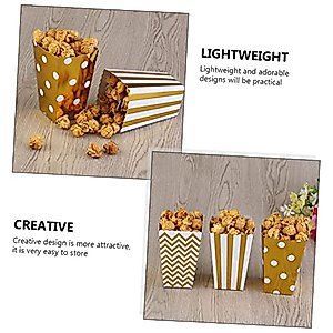 Cabilock 30pcs Popcorn Boxes Popcorn Box Cardboard Popcorn Box Paper Chicken Box Paper Candy Container Snack Container Candy Containers Popcorn Containers Vertical Stripe Boxes Party Supply