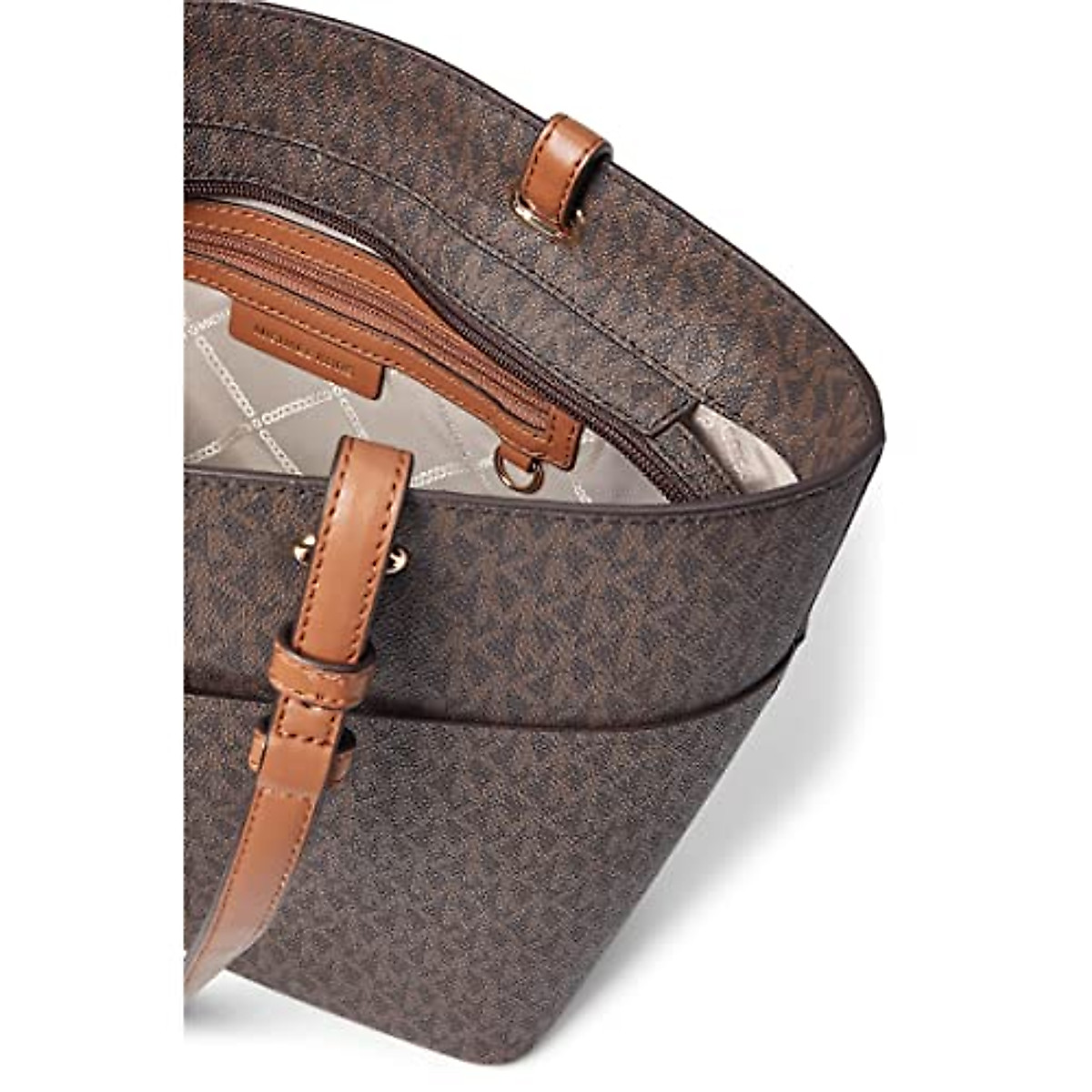 Michael Kors Bedford Medium Top Zip Pocket Tote Brown/Acorn One Size