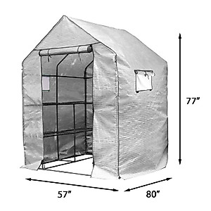 LYNSLIM Mini Greenhouse, 48" x 24"x 21.6" PE Cover, Garden Greenhouse with Roll-up Zipper Door, Portable Garden Green House for Indoor Outdoor