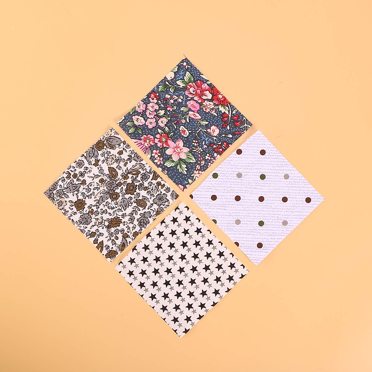 Exceart 100pcs Fabric Bundle Squares Fat Quarters Fabric Bundles Quilting Precut Squares Fabric for Quilting Fabric Bundles Quilting Patchwork Fabric Floral Squares Patchwork Scarf 10cm