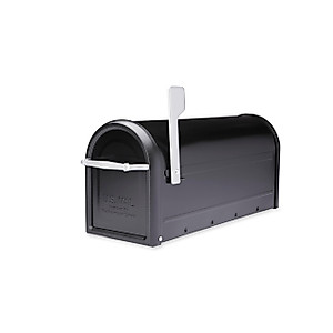 Architectural Mailboxes Chadwick Galvanized Steel Post Mount Mailbox, 8950B-10, Black, Medium Capacity