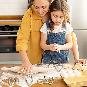 108 Pcs Metal Cookie Cutters Set Stainless Steel Biscuit Cutter Molds Include Heart Star Round Flower Vehicle Sea Creatures Alphabet Numbers Ice Cream Cone Fruit Shapes Cookie Cutters for Baking