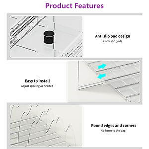 Rzmyencg Shelf Purse Dividers for Closet,8pcs Adjustable Bag Organizer Closet,Acrylic Clear Bookshelf Separator,Handbag Storage Organizer for House, Office Use