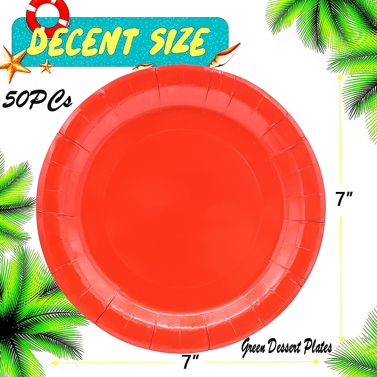 HSPAIDYP 50Pcs Red Party Supplies Red Paper Plates 7" Red Retro Dessert Plates Solid Red Christmas Plates for Solid Red Theme Wedding Bridal Baby Shower Red New Year Party Birthday Party Decor