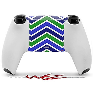 WraptorSkinz Skin Wrap compatible with Sony PS5 DualSense Controller Zig Zag Blue Green (CONTROLLER NOT INCLUDED)