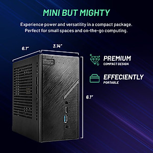 Skytech Gaming Mini PC X1 Gaming PC Desktop – AMD Ryzen 5 5600G 3.9 GHz, Radeon Graphics, 500GB NVME SSD, 16GB DDR4 SODIMM RAM, 120W AC Adapter/Wi-Fi, Windows 10 Home 64-bit,Black