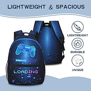 SENROLAN Abstract Gamepad Backpack Games Gaming Travel Laptop Backpack Water Resistant Bags Bookbag Travel Hiking Camping Daypack for Adults Teens Boys Girls