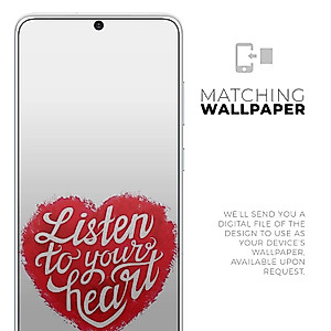 DesignSkinz Listen to Your Heart Protective Vinyl Decal Wrap Skin Cover Compatible with The Samsung Galaxy S20 (Screen Trim & Back Glass Skin)
