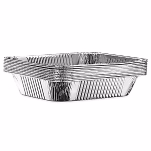25 Pack Aluminum Pans Disposable 9x13 Baking Pan Chafing Trays with Lids, Half Size Oven Steam Table Tin Foil Pans with Covers, Extra Heavy Duty Foil Pans for Heating, Roasting, Cooking, Storing Food