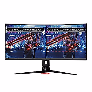 ASUS ROG Strix 34” Gaming Monitor (XG349C) - UWQHD (3440 x 1440), 180Hz, 1ms, Extreme Low Motion Blur Sync, 135% sRGB, G-Sync Compatible, DisplayHDR 400, Eye Care, USB-C, DisplayPort, HDMI, Black