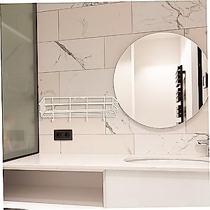 FONDOTIN 1 Set Wrought Iron Storage Rack Sink Drainer Basket Wire Bin Basket Under Desk Cable Organizer Wire Tray Cosmetic Tray Shampoo Holder Toiletry Storage Bracket Kitchen Wall Rack