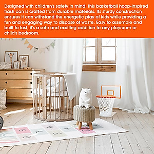 Trash Can Basketball Hoop,Basketball Net Trash Can,Waste Basket,Basketball Gift,Basketball Trash Can Holder for Home,Bedroom,Office,Gym (Including 1pc Basketball Trash Can),Acrylic Backboard