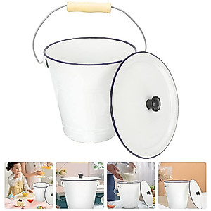 Cabilock Household Enamel Bucket Serving Bucket Liquid Container Milk Storage Bucket