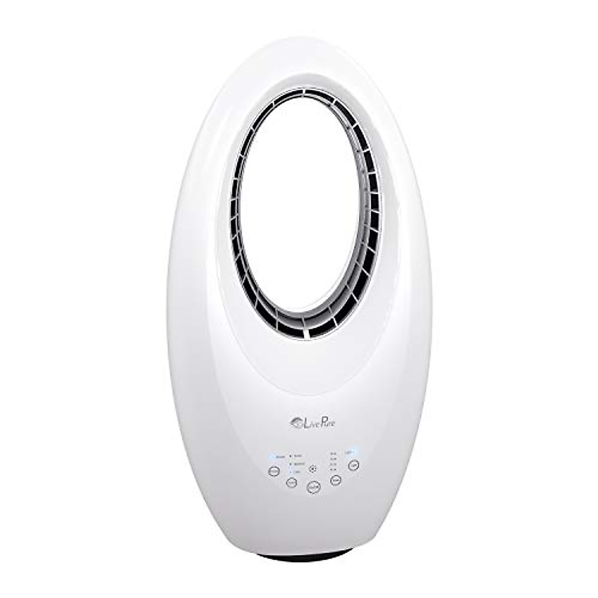 LivePure Bladeless Auto-Duster, Oscillating Fan w/Filter, Air Circulator, 11.5 x 22.44 x 6.73 in, White