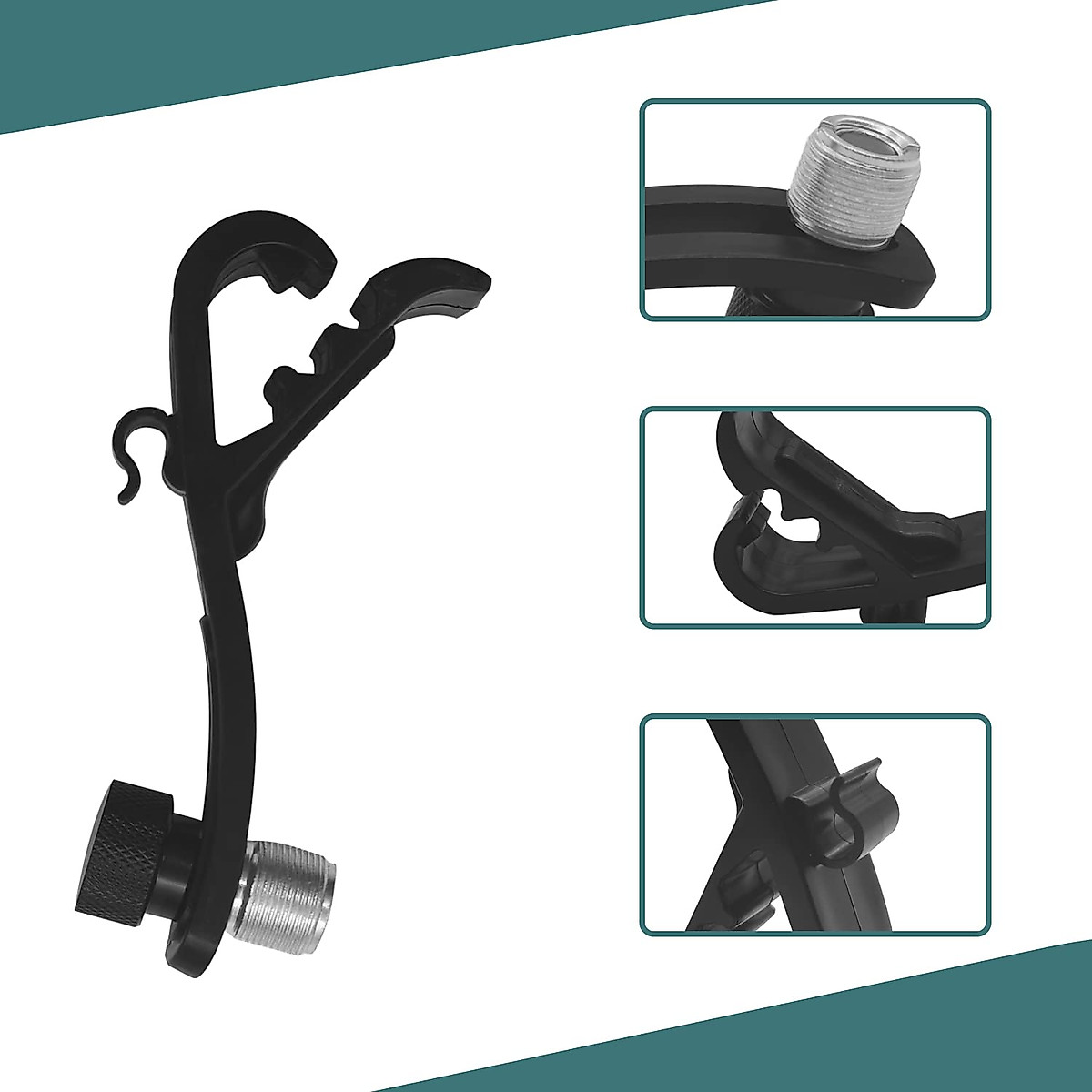 Boseen Shockproof Drum Rim Microphone Clip for Microphone Clamps Holder with Groove Gear(Pack of 4)