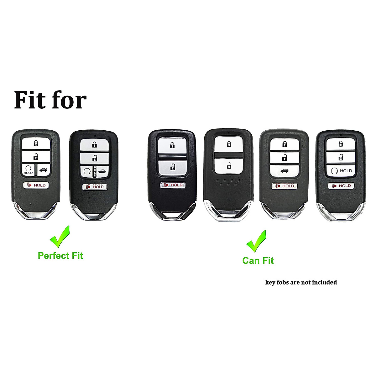 Arruweer Key Fob Cover for Honda Key Fob Case Holder Protector Compatiable with Honda Accord Civic CRV Pilot Ridgeline Odyssey Passport Car Accessories Keychain