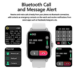 Smart Watch (Answer/Make Call), 1.7" Smartwatch Fitness Tracker for Android and iOS Phones with Heart Rate Sleep Tracking, 28 Sport Modes, Blood Oxygen, Ai Voice Control,Fitness Watch for Women Men