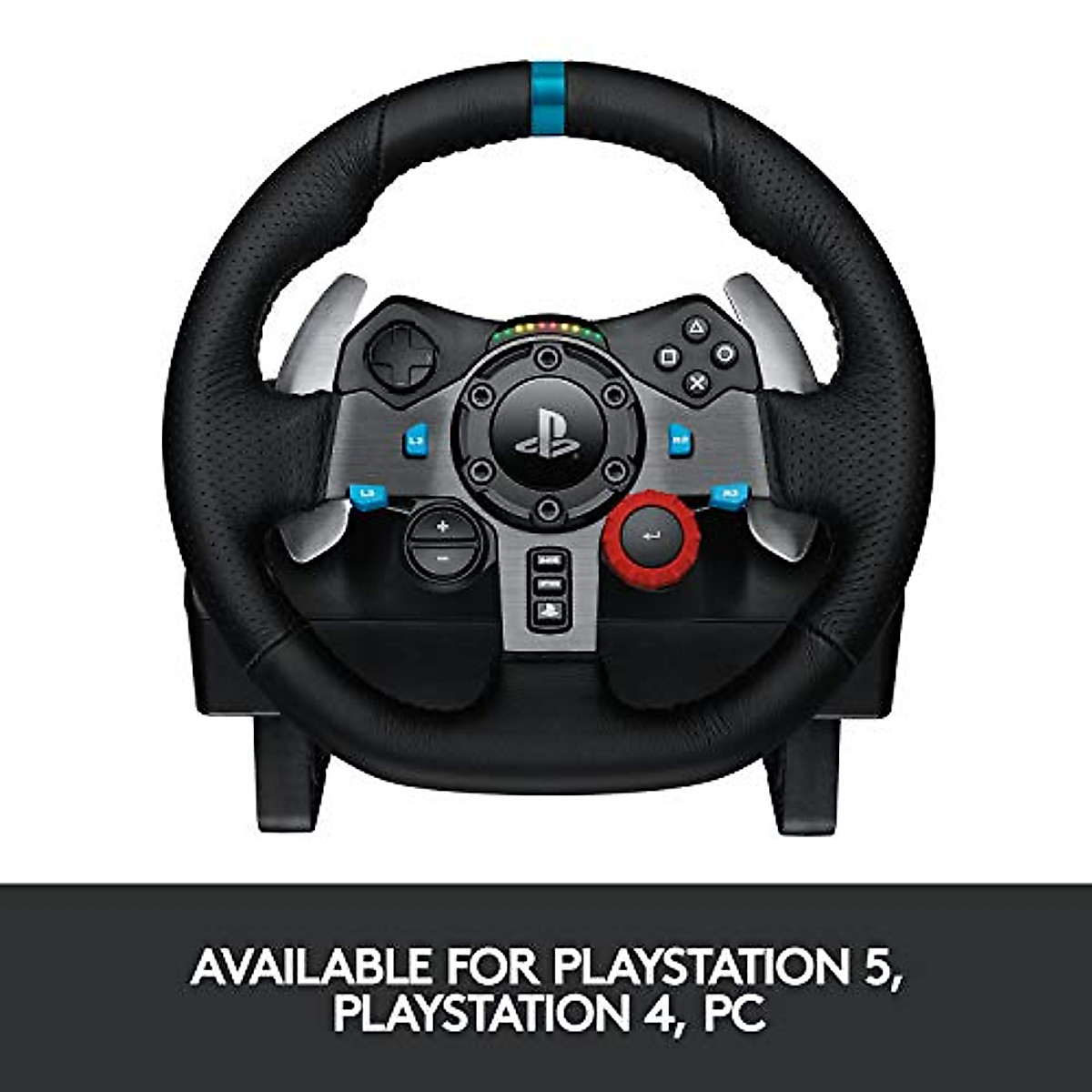 Logitech G29 Driving Force Racing Wheel and Floor Pedals, Real Force Feedback, Stainless Steel Paddle Shifters, Leather Steering Wheel Cover for PS5, PS4, PC, Mac - Black