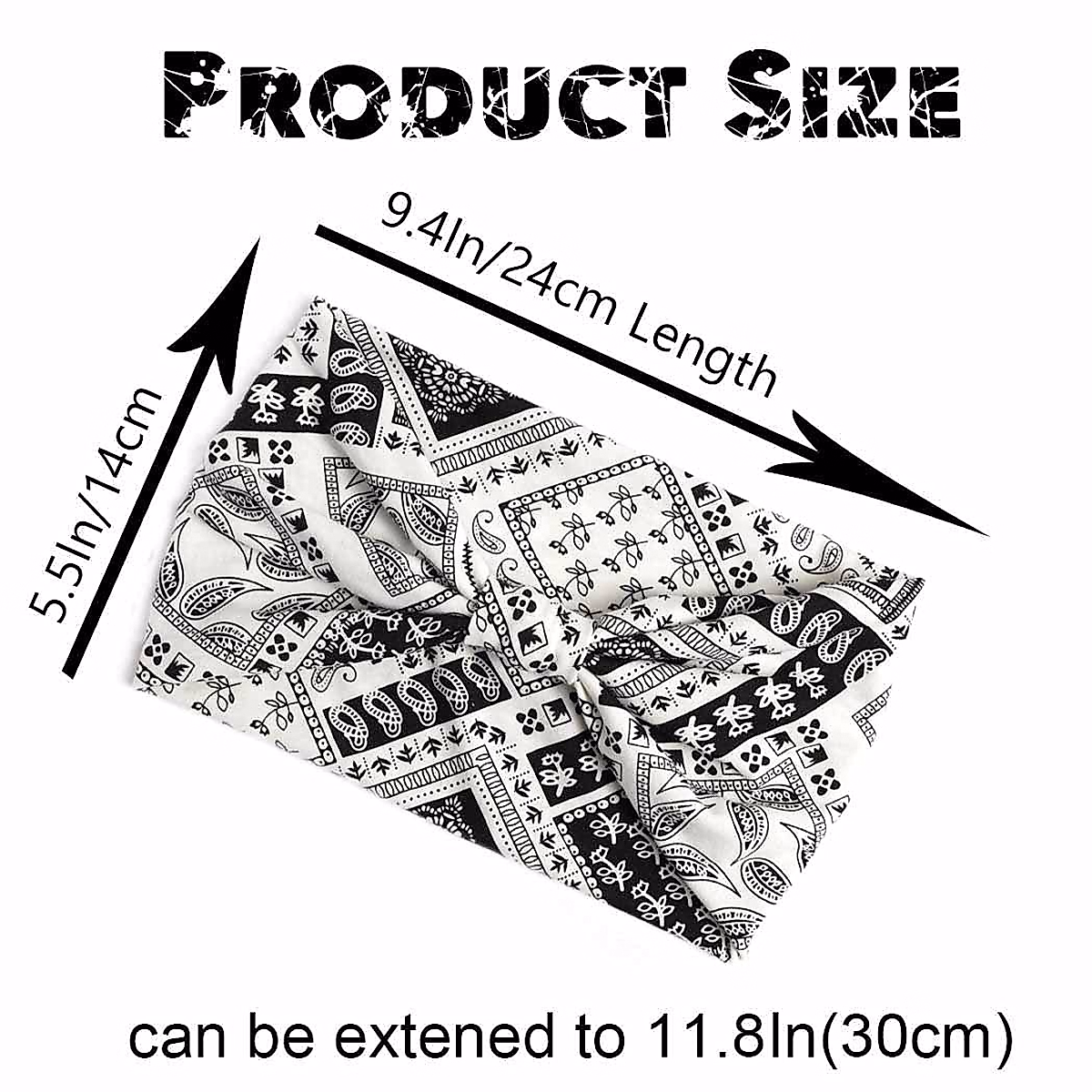 Aceorna Boho Bandeau Headbands Wide Knot Hair Band Stretch Turban Head Wraps Fashion Hair Accessories for Women 3 Pcs (Retro)