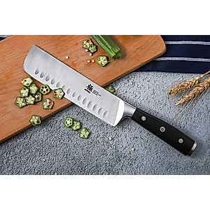 KYOKU Samurai Series 7" Nakiri Vegetable Knife + 7" Chinese Vegetable Cleaver - Full Tang - Japanese High Carbon Steel - Pakkawood Handle