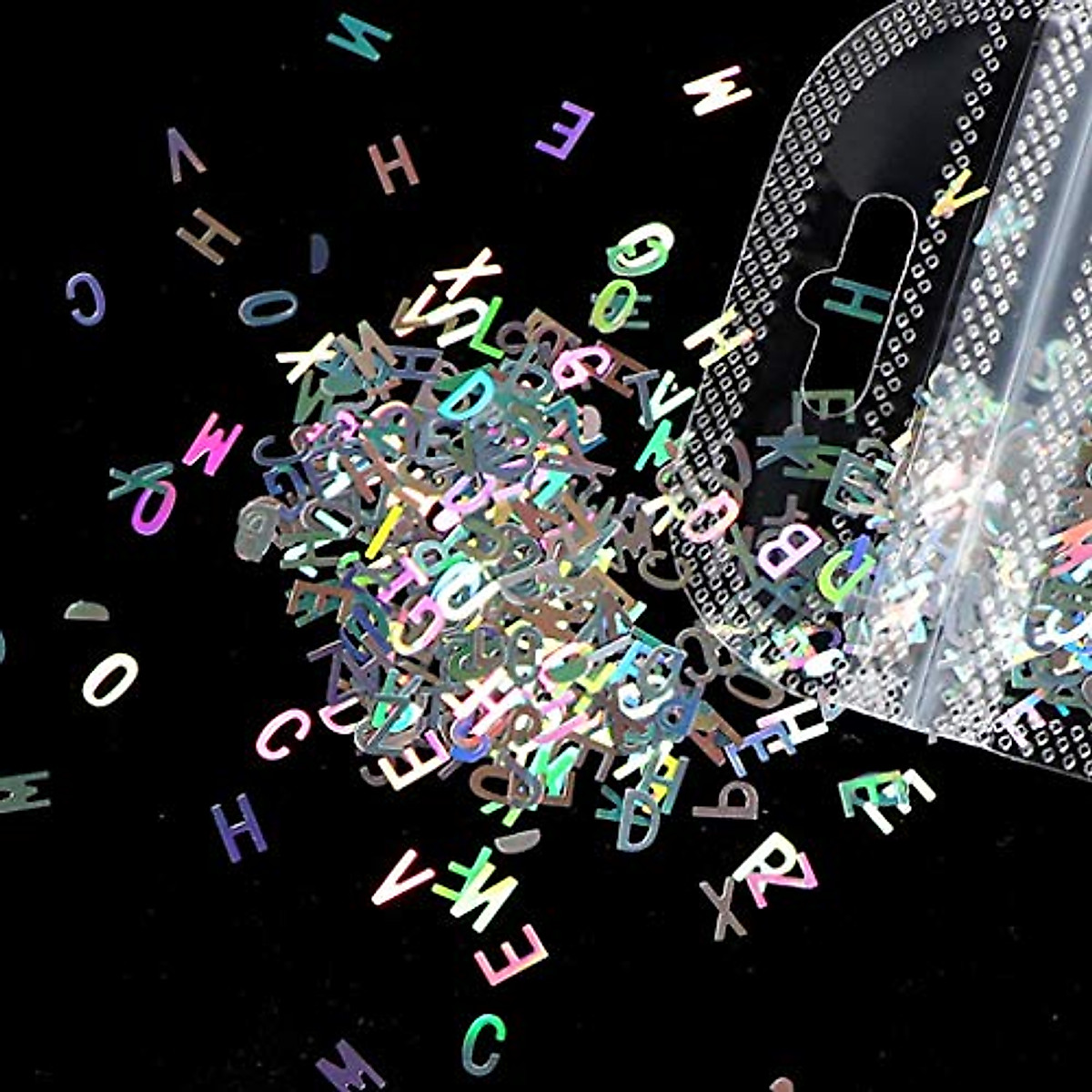 Nails Pailette Alphabet Flakes Decals English Letters Glitter Sequins for Nail Art Decorations