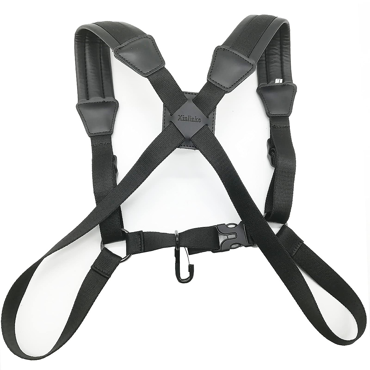 Xinlinke Saxophone Harness Sax Strap No Stress on Neck Soft Shoulder Padded for Alto Tenor Baritone Clarinet,Large Size