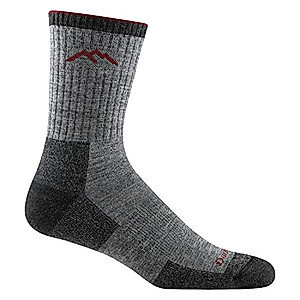 Darn Tough 1466 Men's Merino Wool Micro Crew Cushion Socks, Charcoal, Large (10-12)