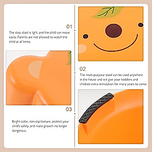 Toddmomy Kids Stools Cartoon Step Stool Toilet Footstool Anti- Skid Foot Stool Bathroom Step Stools Pregnant Stool Helper for Kitchen Bathroom Potty Supplies Orange Plastic Foot Stool