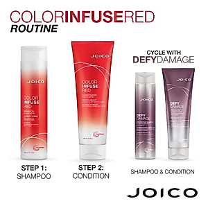 Joico Red Shampoo - Refresh Red Tones, Boost Color Vibrancy & Shine - With Rosehip Oil & Green Tea Extract - 10.1 Fl Oz
