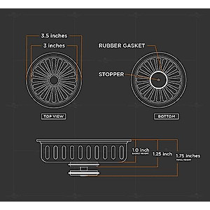 Highcraft 97353 Kitchen Sink Basket Strainer Replacement for Kohler Style Drains Stainless Steel Stopper (Can Vary in 2 Styles), 3.5" (Pack of 1)