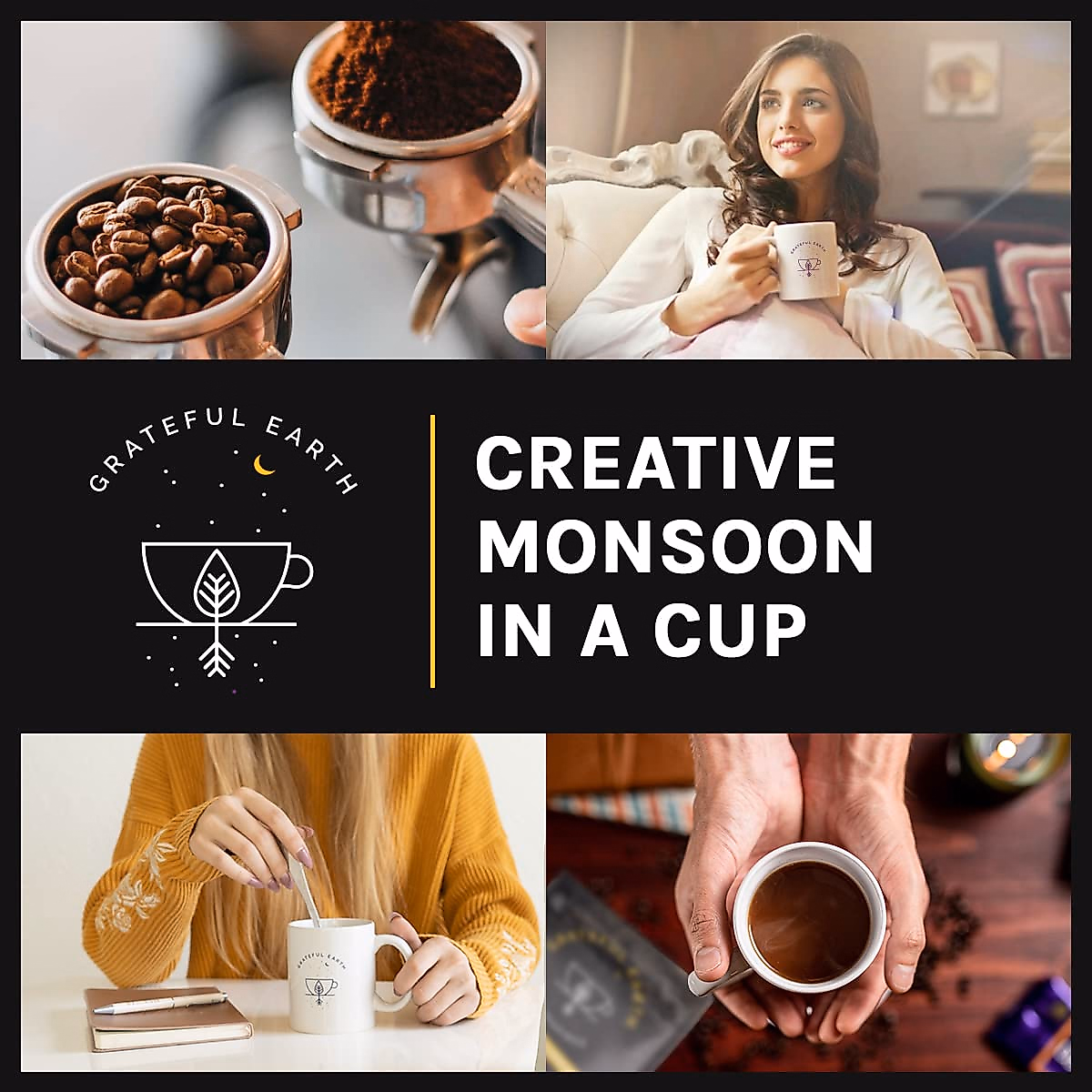 Grateful Earth Super Brain Blend Instant Gourmet Espresso Black Coffee with Nootropics 20 Packets Microground Robusta and Arabica Coffee with Turmeric, Cinnamon, Black Pepper