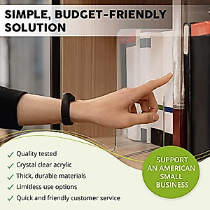 Clear Acrylic Shelf Divider and Organizer- Set of 6- Adjustable Closet Dividers for Shelves - 11" x 8” Shelf Dividers for Wood or Wooden Shelves, Purse Organizer, Sweater Organizer, Book Divider