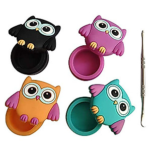 Gentcy Silicone Owl Design 12ml Silicone Container Jars Storage Concentrate 3pcs