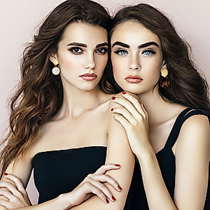 LOLIAS 11Pairs Clip On Earrings for Women,Bohemian Statement Earrings Geometric Rattan Tassel Hoop Heart Pearl Dangle Earrings Palm Leaf Dangle Earrings Tropical Clipon Earrings Non Piercing