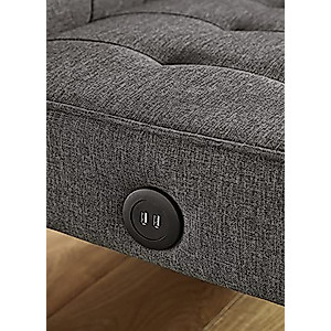 Signature Design by Ashley Sivley Modern Tufted Flip Flop Futon Sofa Bed, Dark Gray